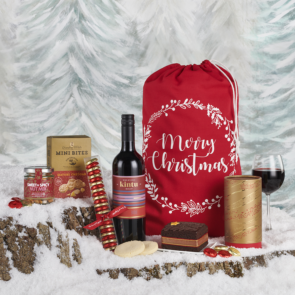 Love From Santa | Christmas Sack Full Of Food & Wine Hamper