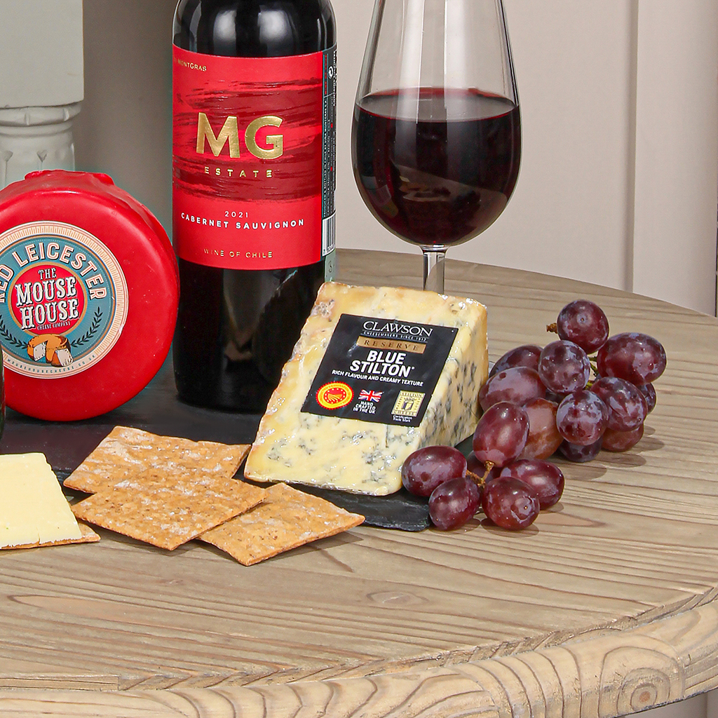 Wine & Cheese Slate Gift | Wine and cheese