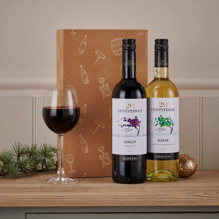 Italian Wine Duo Gift | Red & White Italian Wine Gift Box