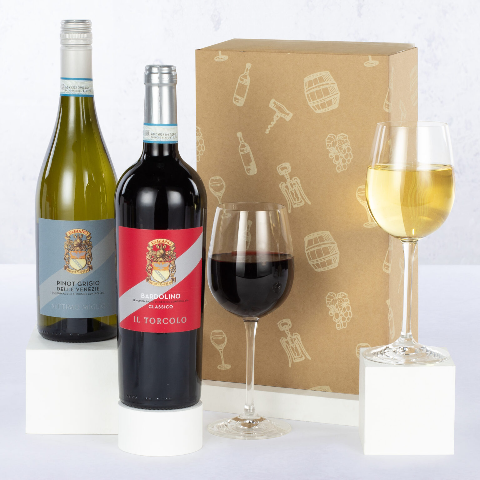 Italian Wine Duo Gift | Red & White Italian Wine Gift Box